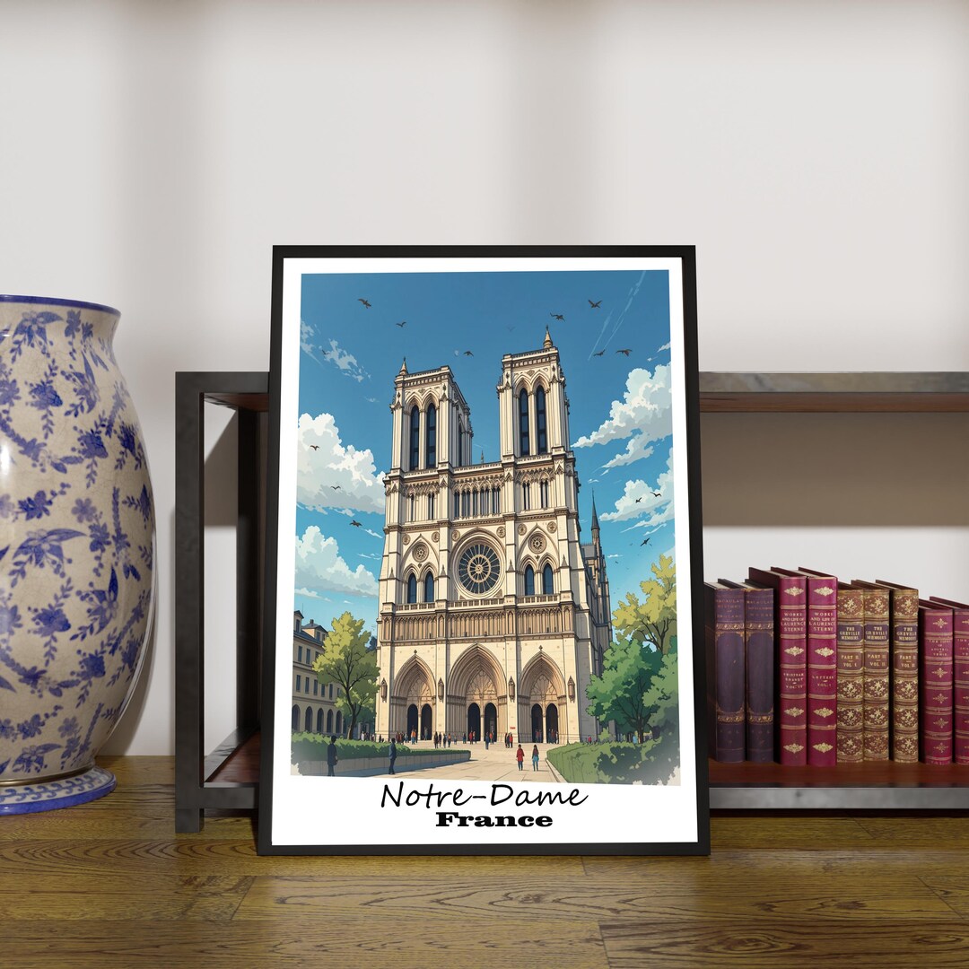 Gothic Architecture Poster, Paris Wall Art, Vertical Art Print, Matte ...