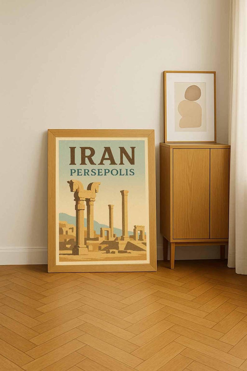 Persepolis Iran Retro Typography Poster | Vintage Ancient Print | Retro ...