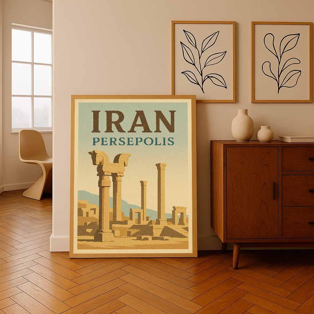 Persepolis Iran Retro Typography Poster | Vintage Ancient Print | Retro ...