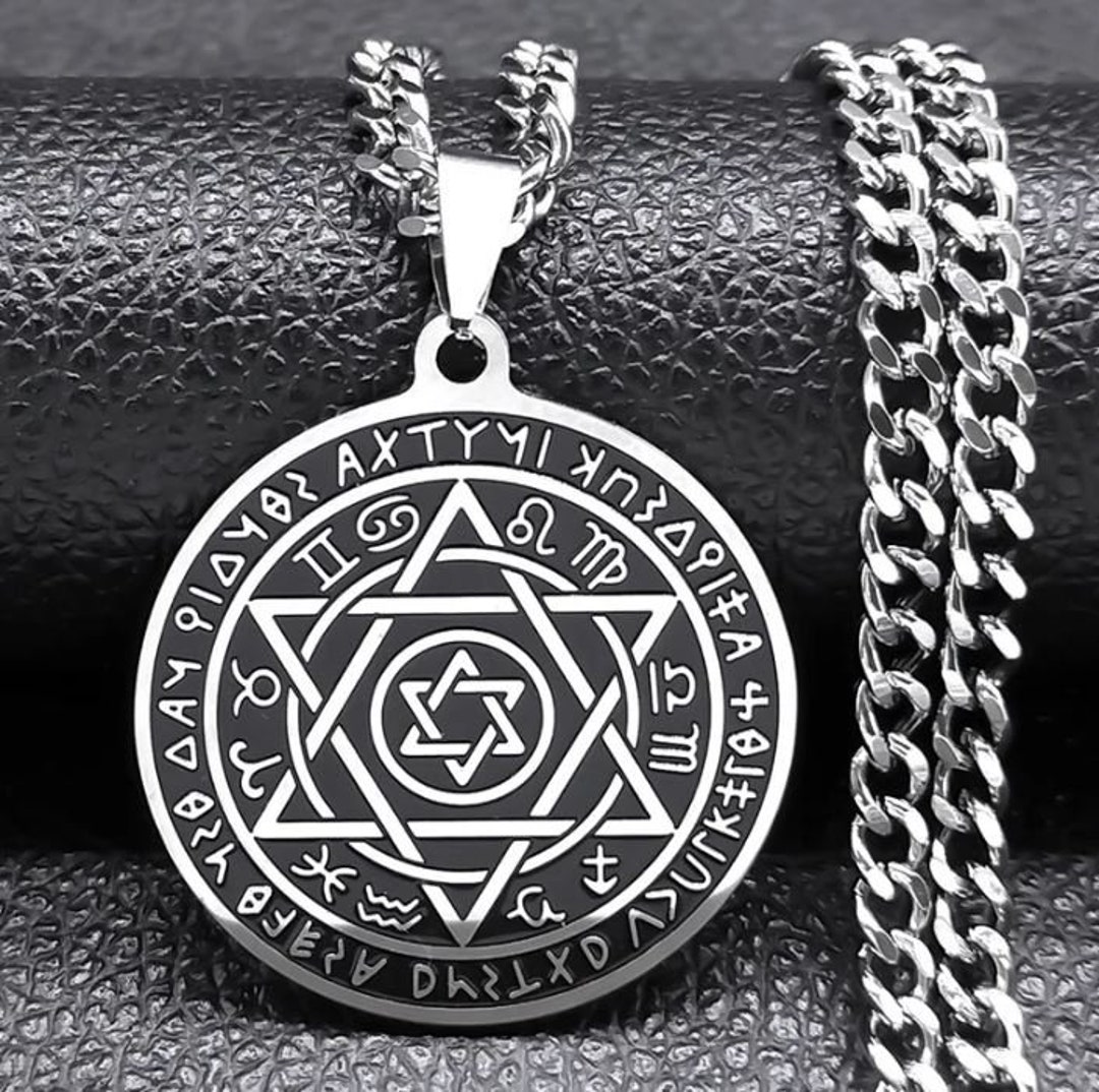 Astrolabe 12 Constellation Sign Star of David Hexagram Necklace ...