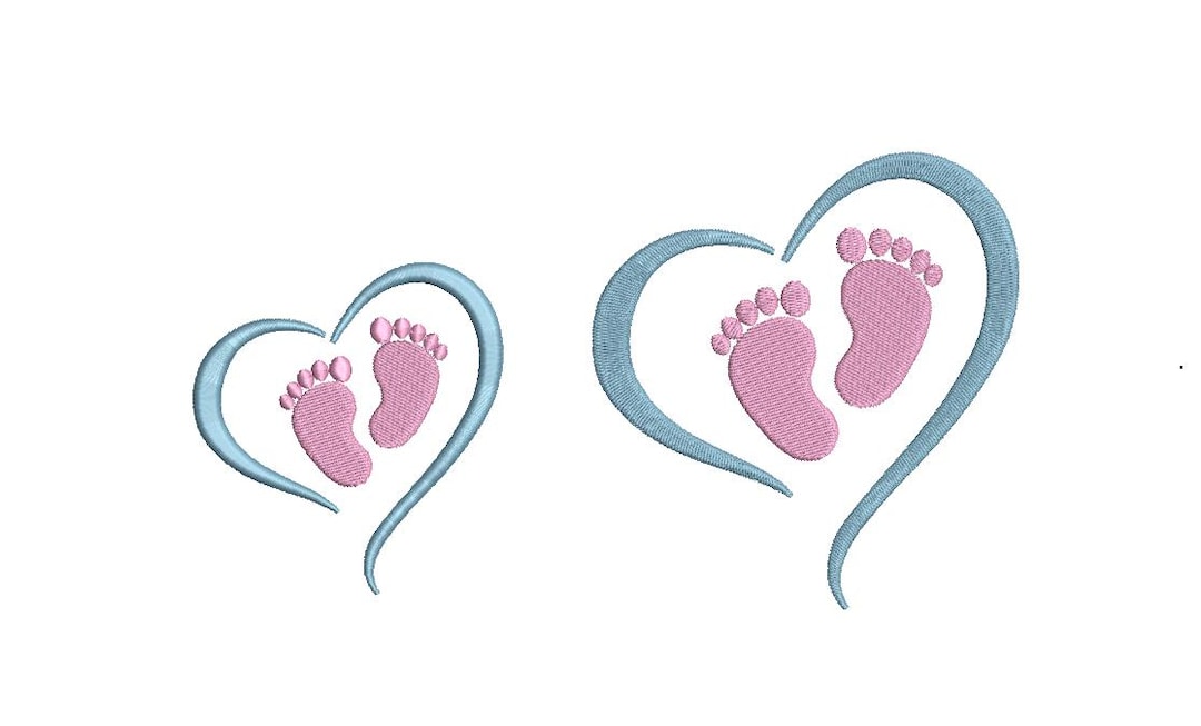 Baby Feet--7 Sizes--machine Embroidery Design-newborn Embroidery ...