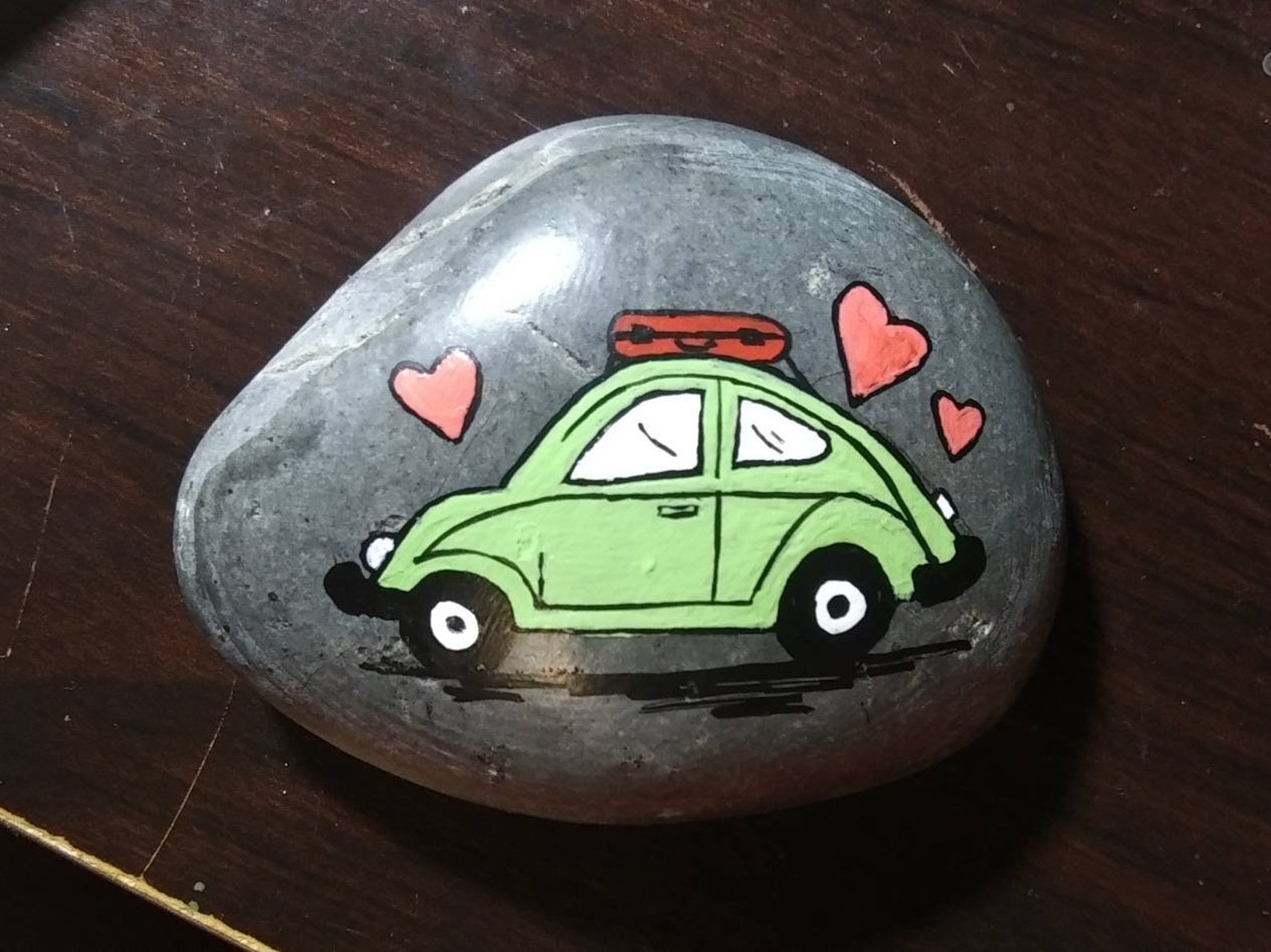 VW Bug Tiny Car Painted Rock - Etsy