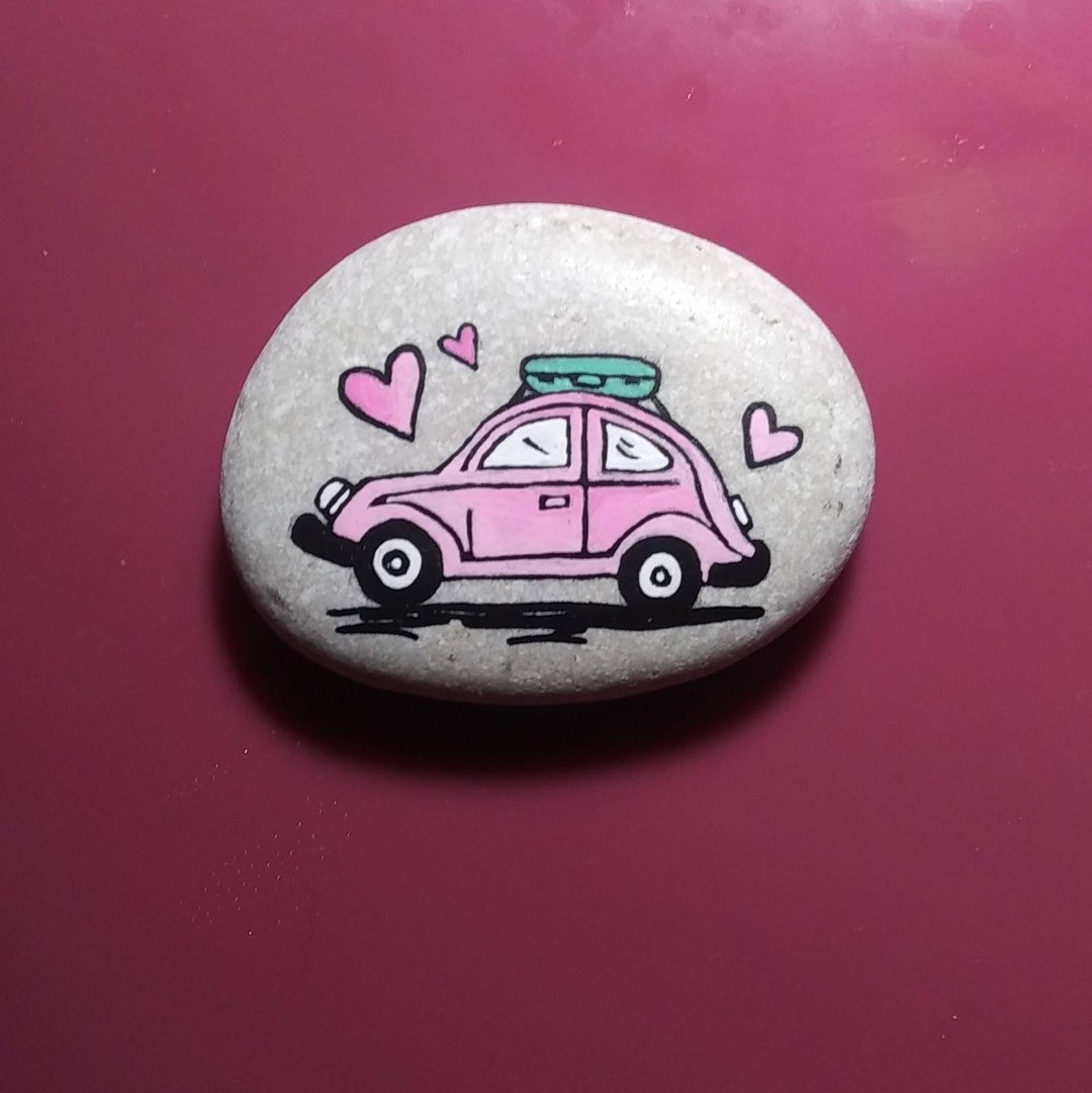 VW Bug Tiny Car Painted Rock - Etsy