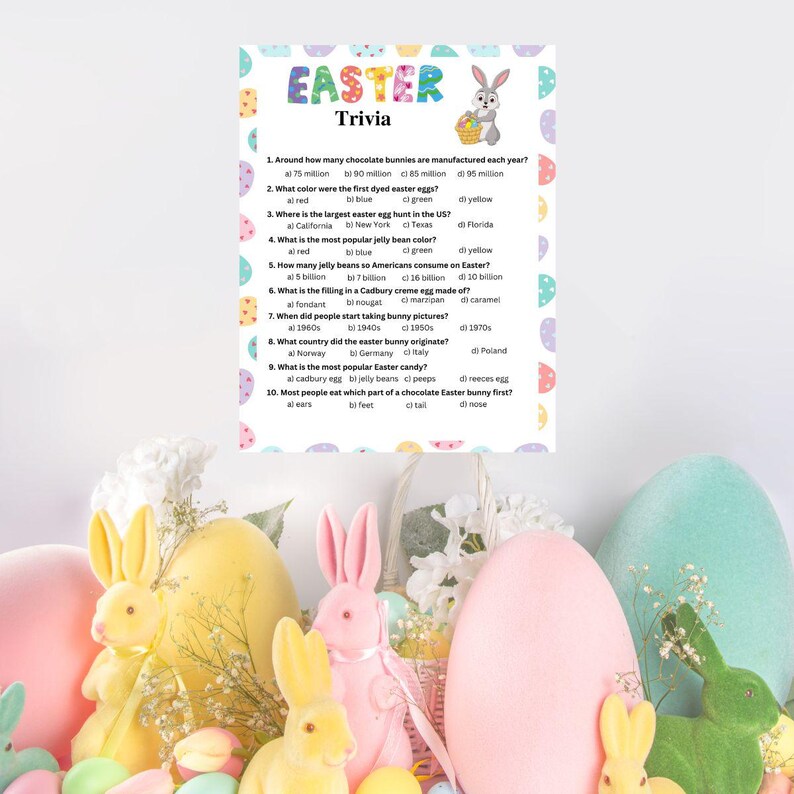 Easter Trivia Game - Printable Easter Activity for Kids & Adults, Fun ...