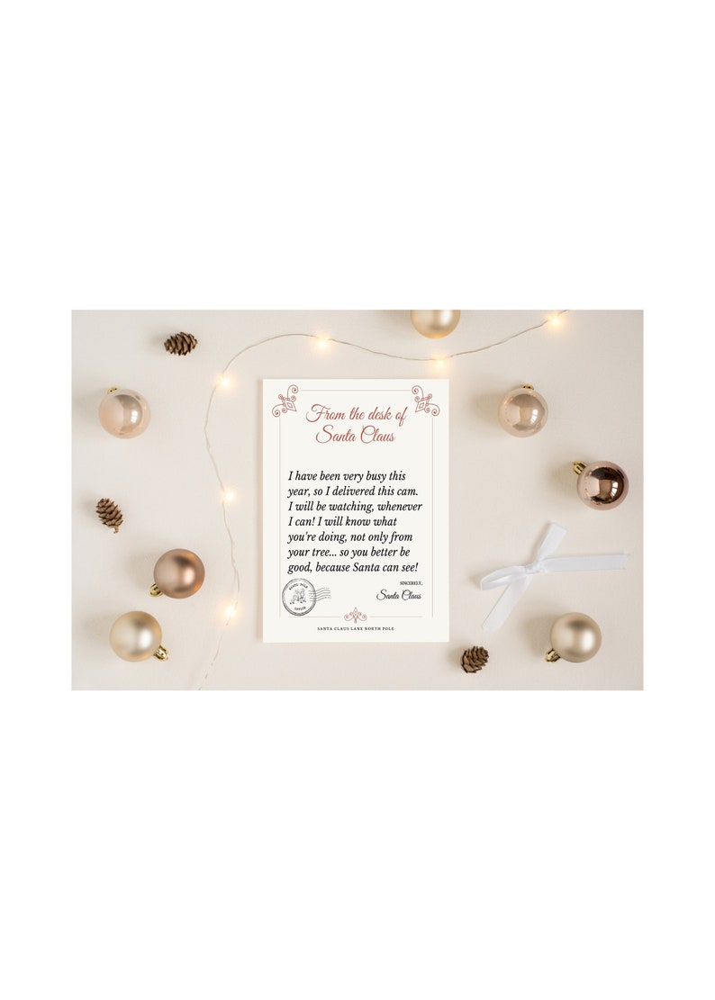 Santa Cam Letter, Printable Letter From Santa Claus, Santa Nightlight ...