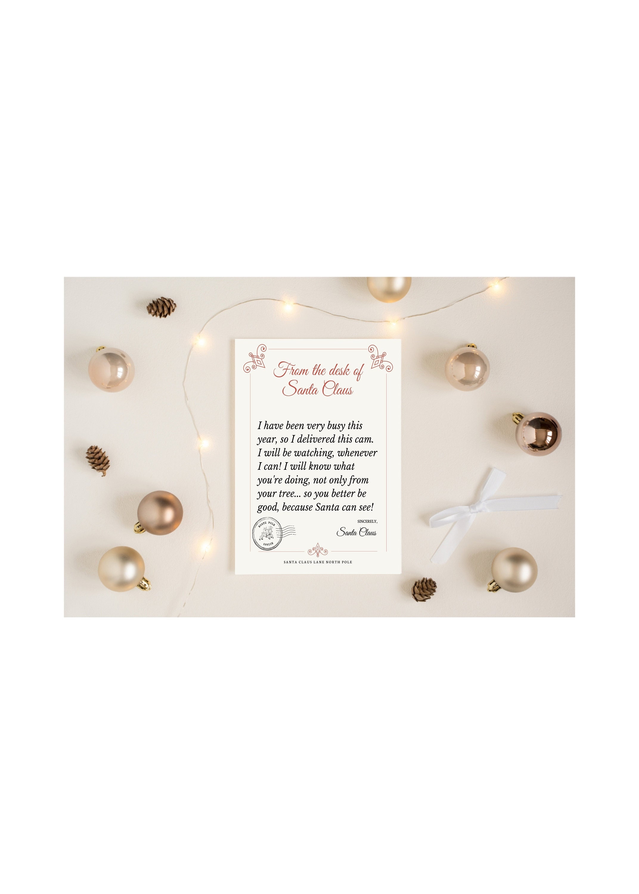 Santa Cam Letter, Printable Letter From Santa Claus, Santa Nightlight ...