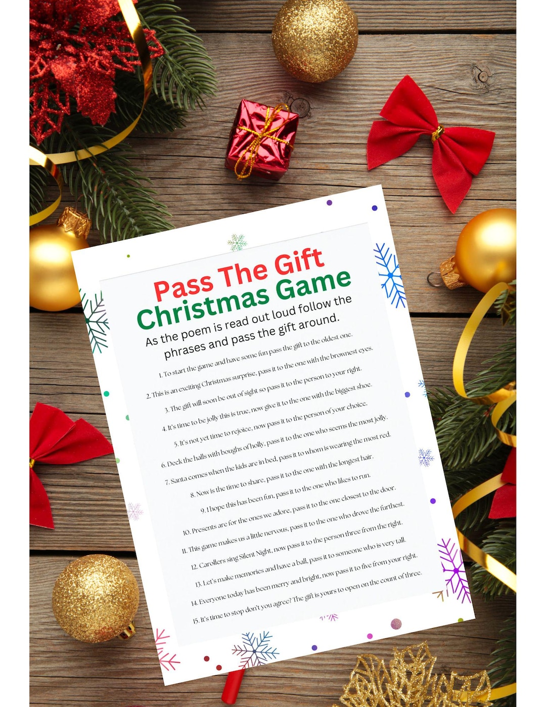 Christmas Pass the Gift Game Printable, Fun Office Christmas Party ...