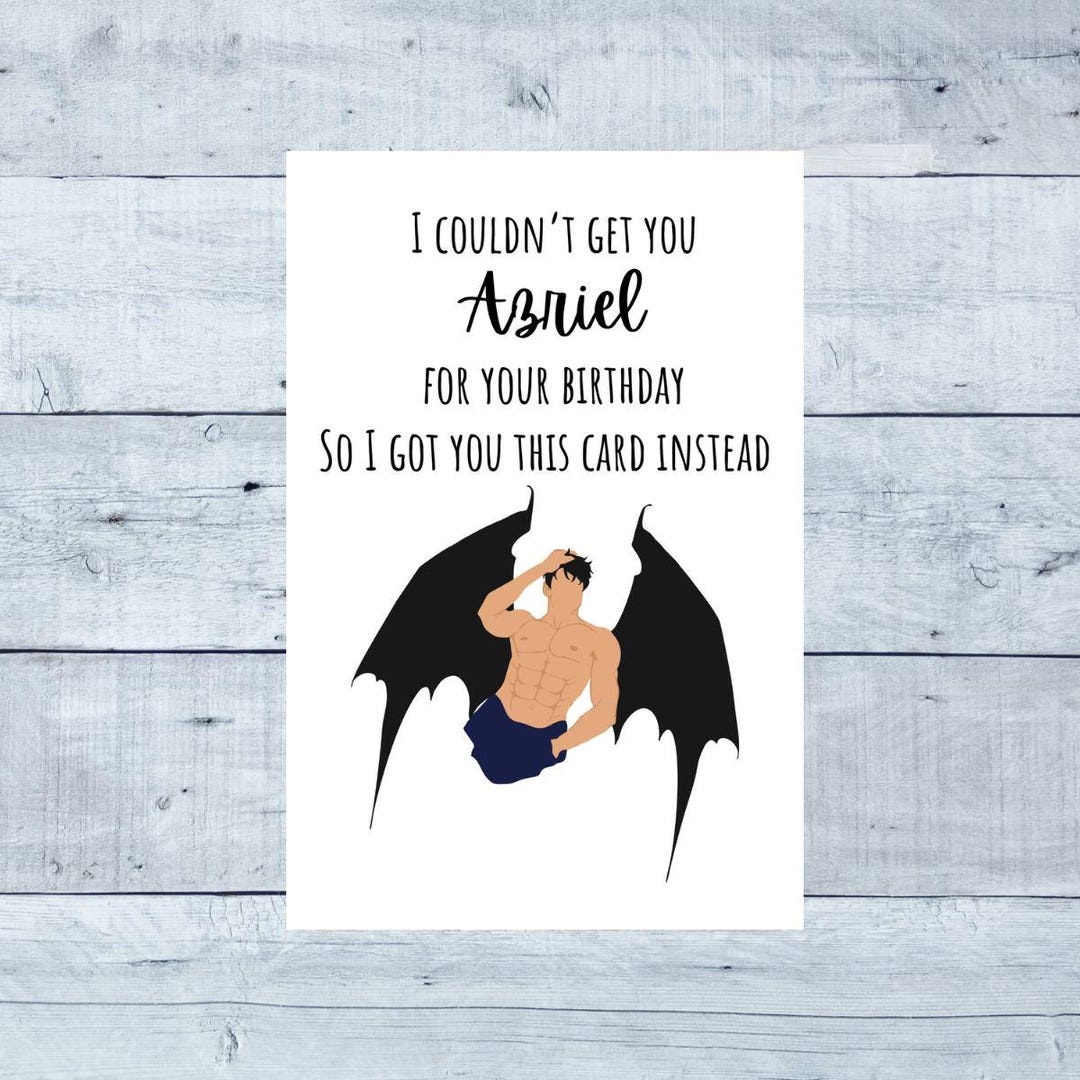 Azriel Birthday Card, ACOTAR Birthday Card, Bat Boys, Bookish Birthday ...