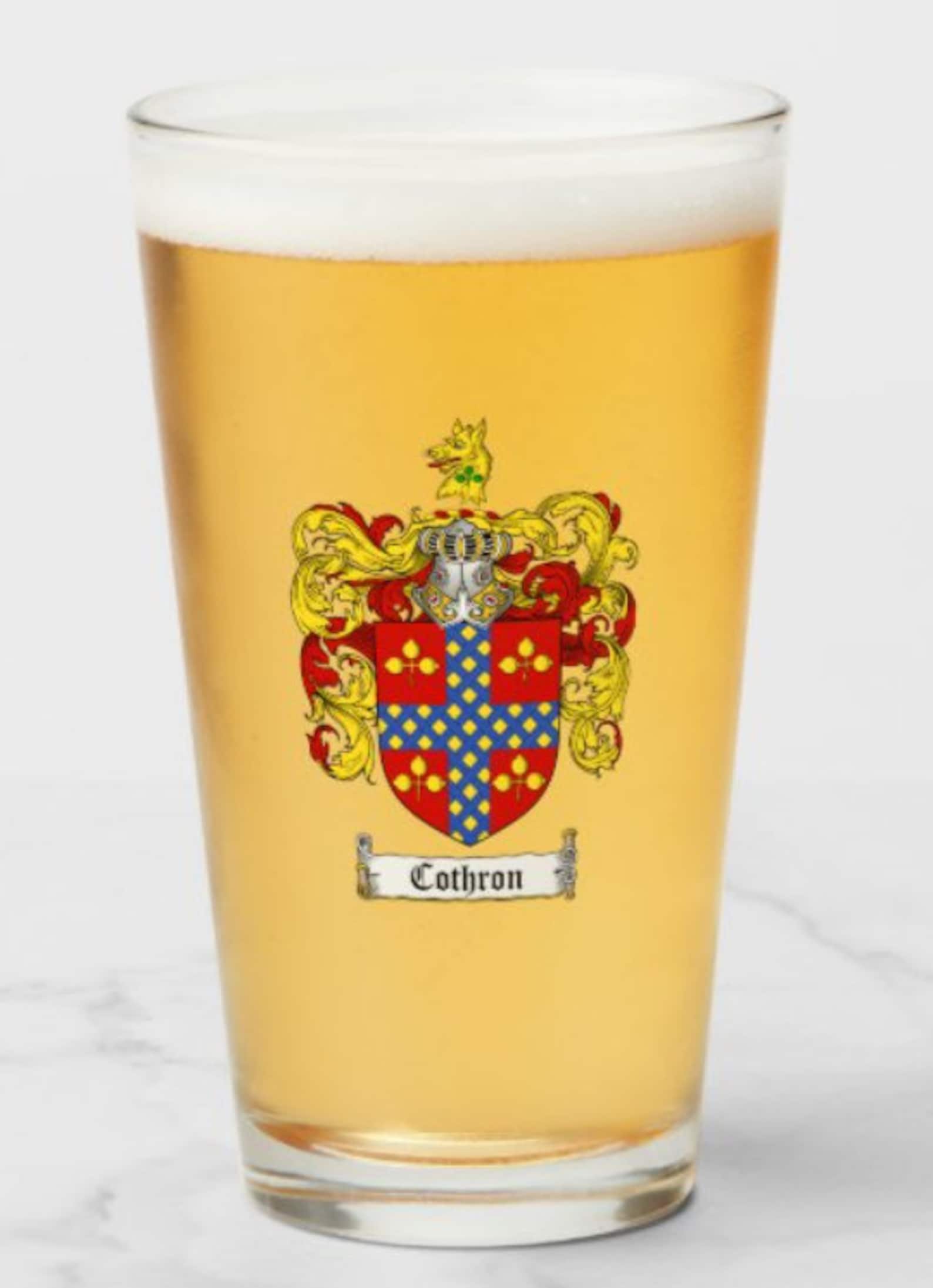 Coat of Arms Beer Glass, Family Crest Beer Glass, Heraldry Beer Glass ...