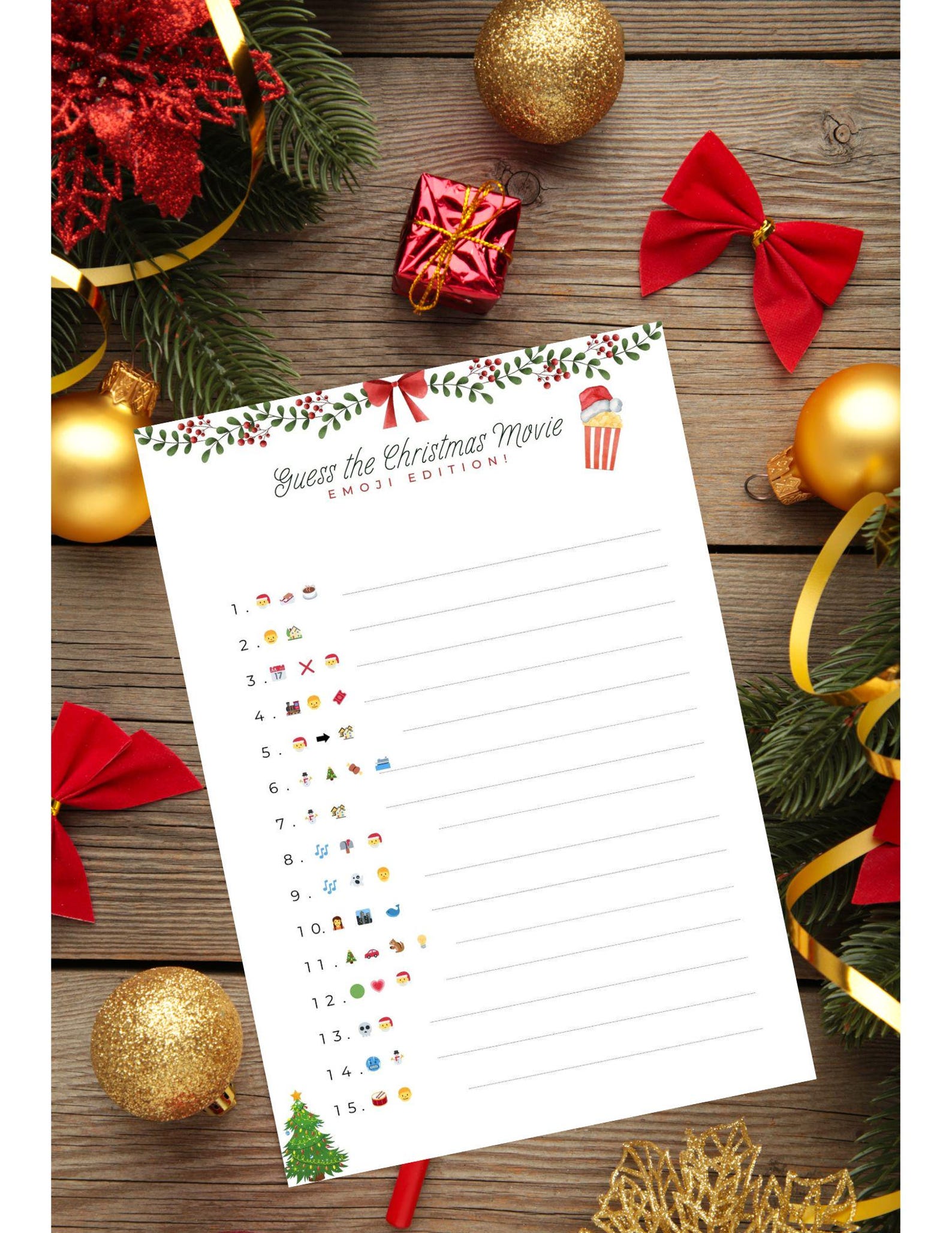 Christmas Movie Emoji Pictionary Christmas Movie Emoji Game Christmas ...