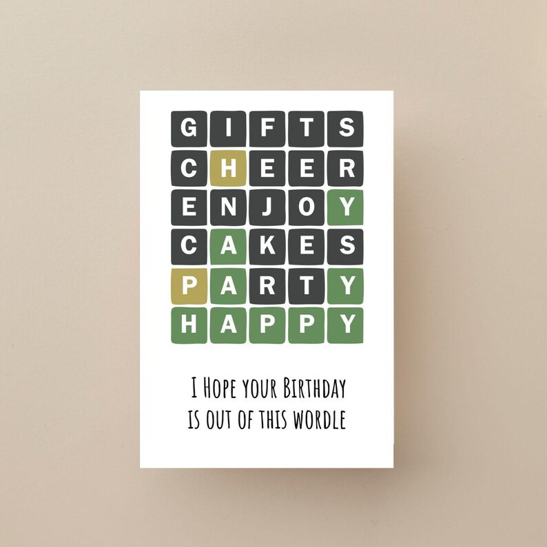 Printable Wordle Birthday Card, Trendy Birthday Card, Funny Pun ...