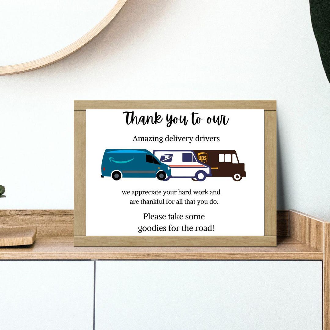 Printable Delivery Driver Thank You Sign, 8.5x11 Snack Sign, Take a ...