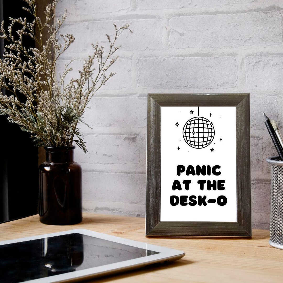 Printable Panic at the Desko Print, Funny Office Cubicle Decor, Desk ...