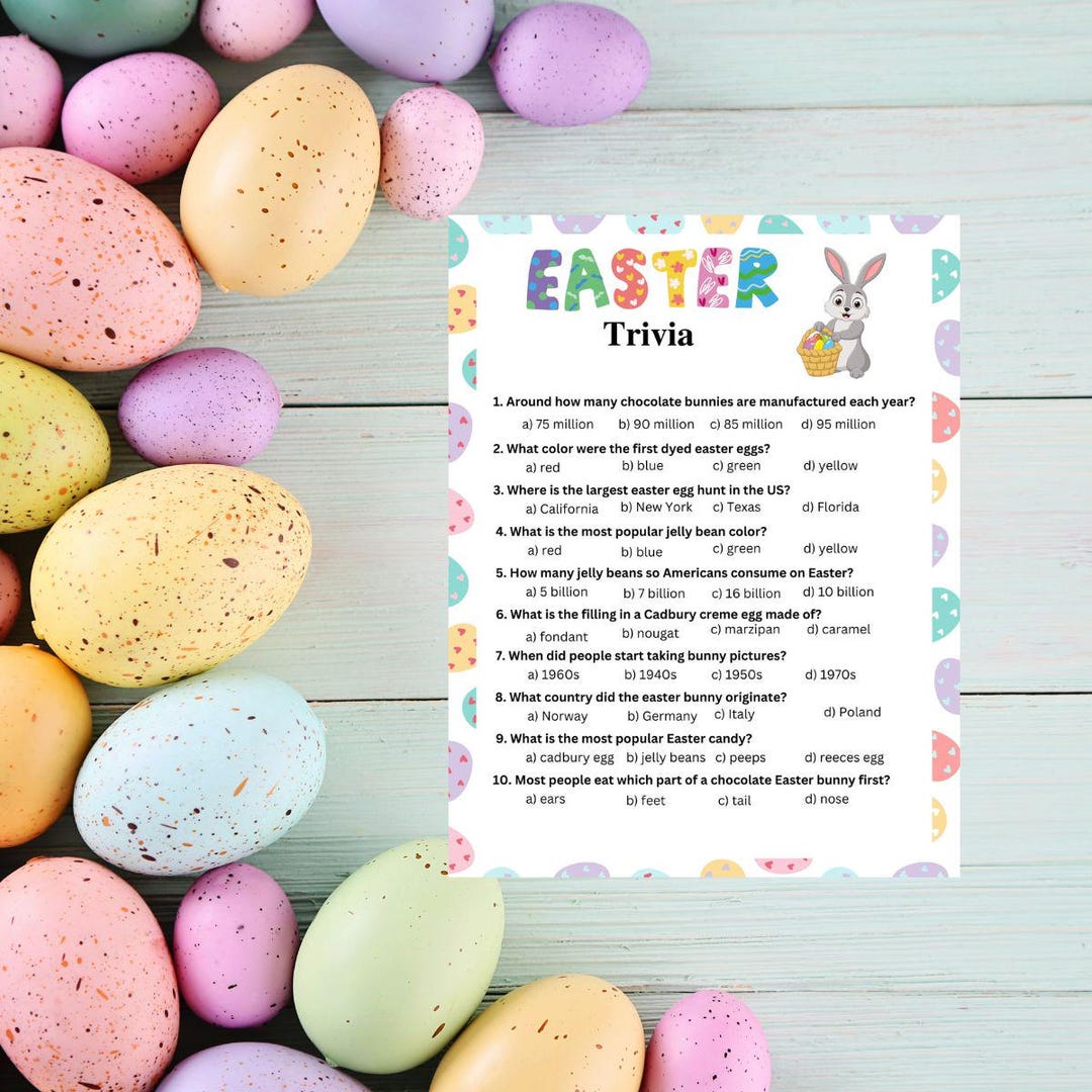 Easter Trivia Game - Printable Easter Activity for Kids & Adults, Fun ...