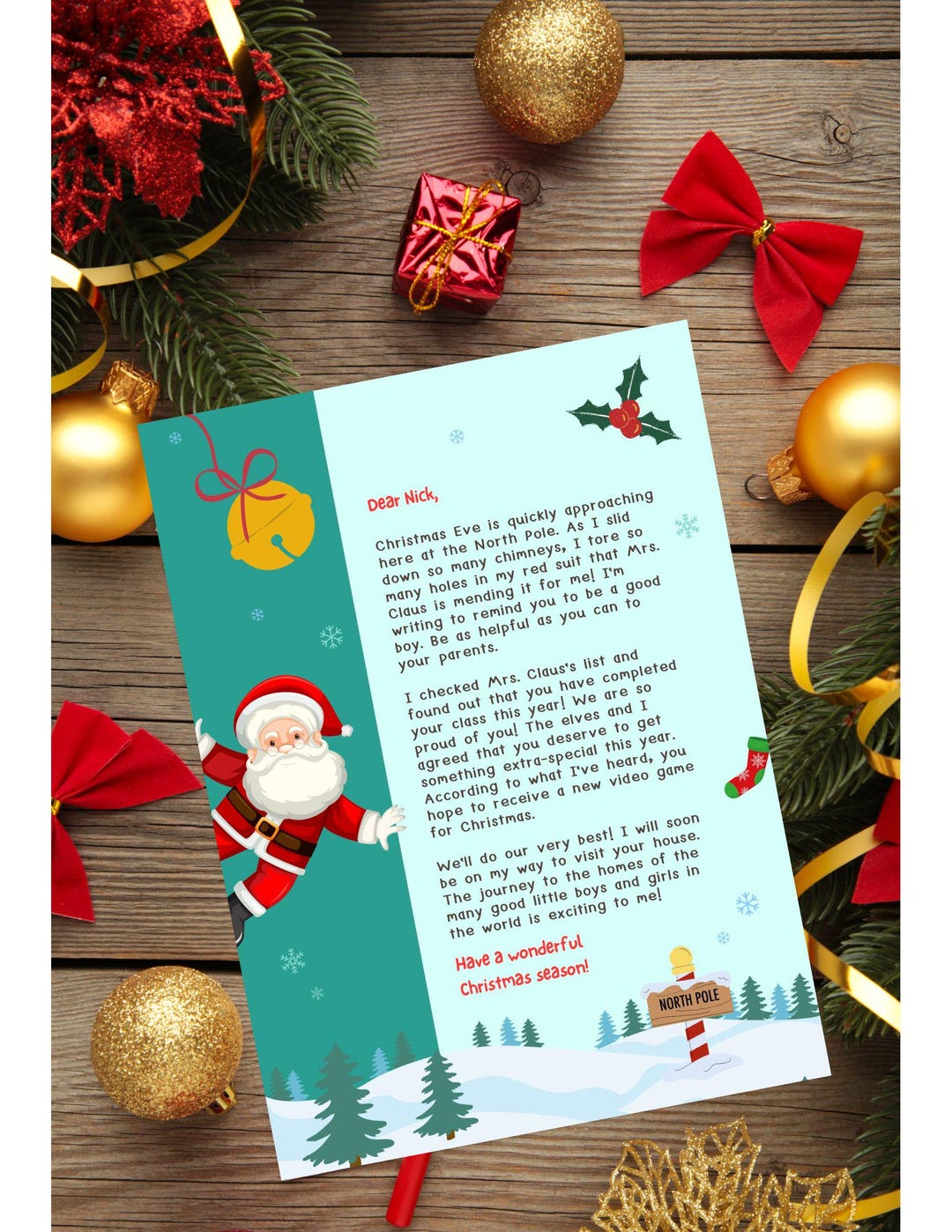 Response Letter From Santa, Official Letter From Santa Claus Letter ...