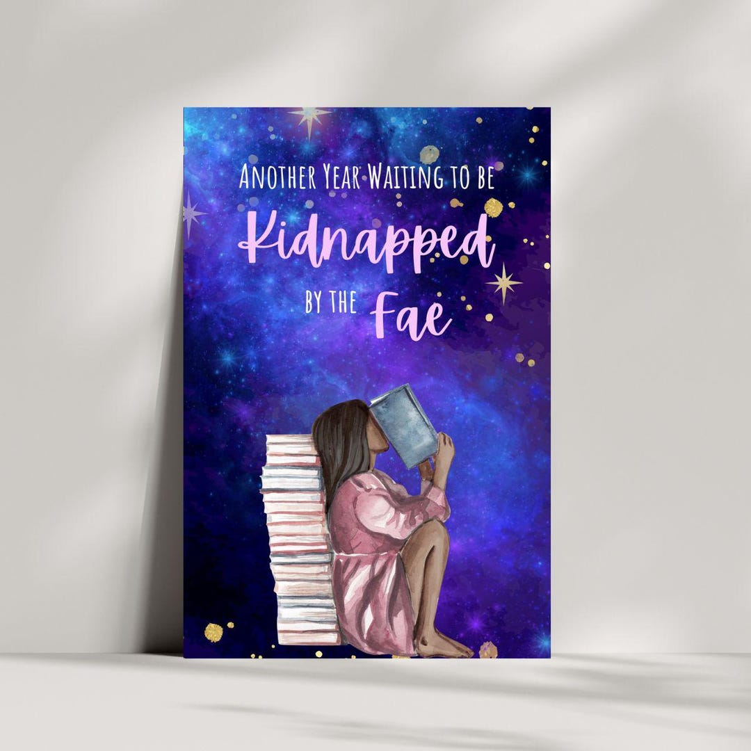 Printable Kidnapped by the Fae Birthday Card, Bookish Greeting Card for ...