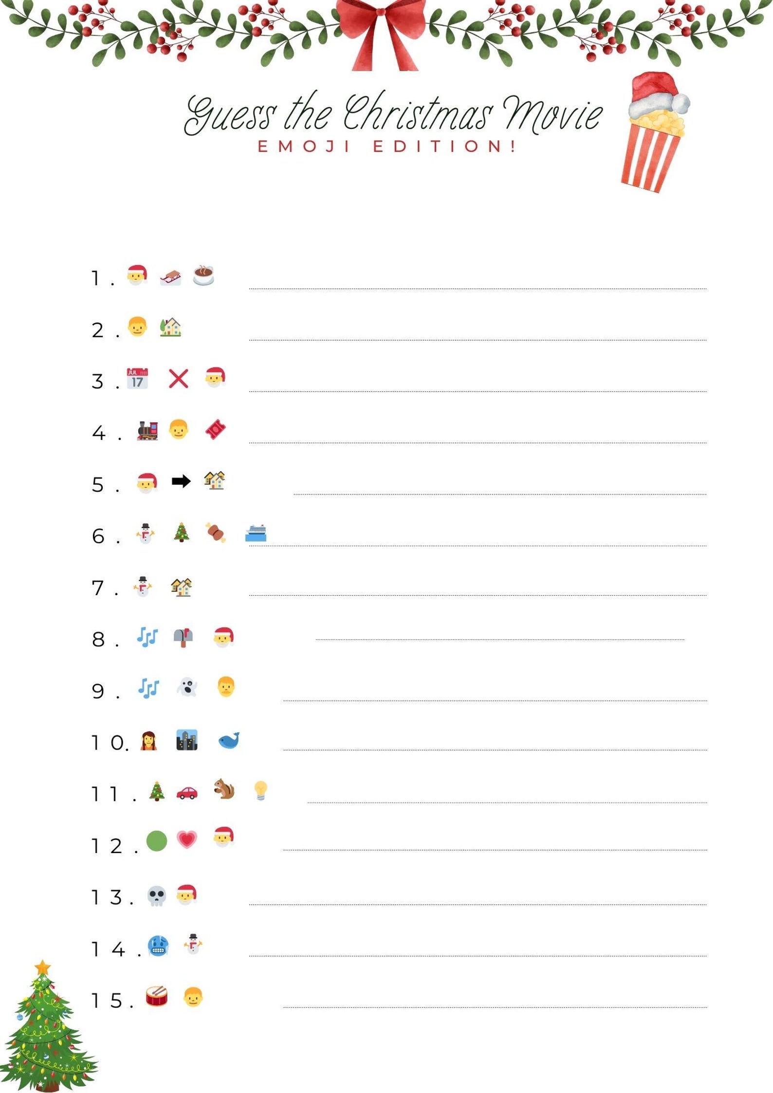 Christmas Movie Emoji Pictionary Christmas Movie Emoji Game Christmas ...