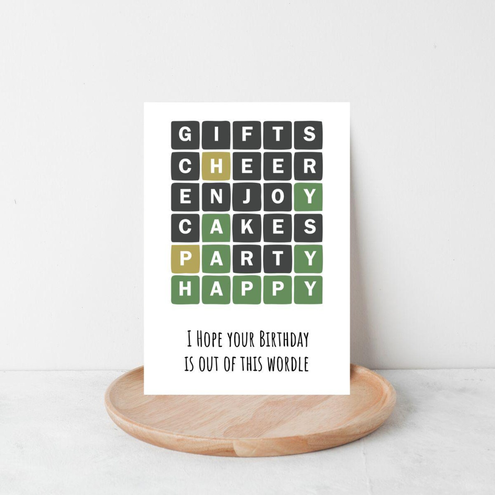 Printable Wordle Birthday Card, Trendy Birthday Card, Funny Pun ...