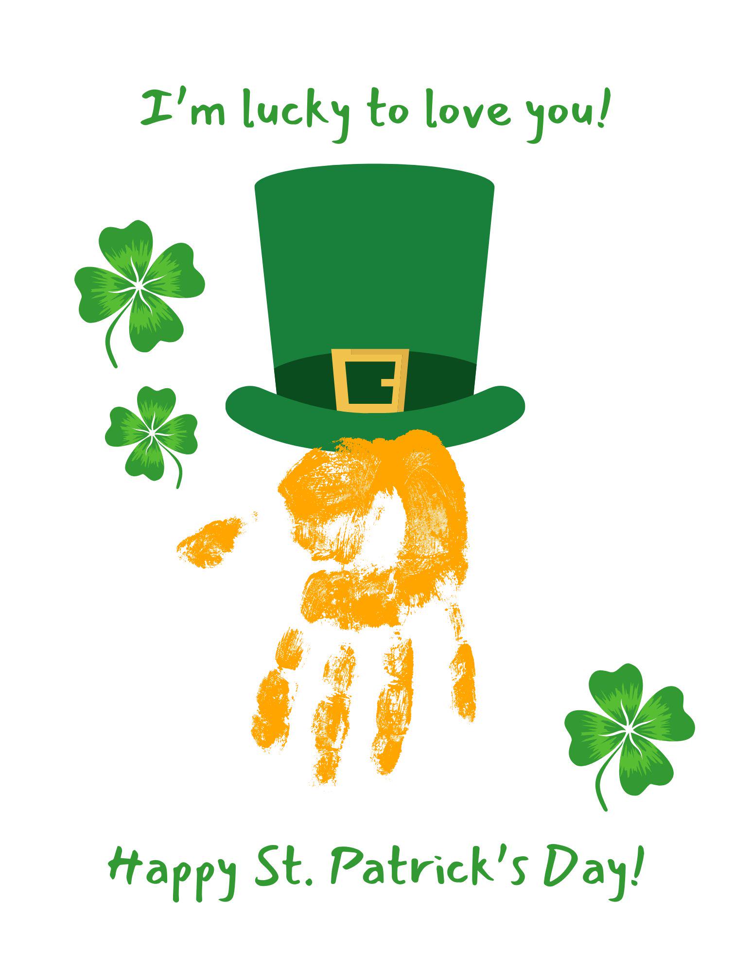 Printable Leprechaun St. Patrick's Day Hand Print Activity, Kids ...