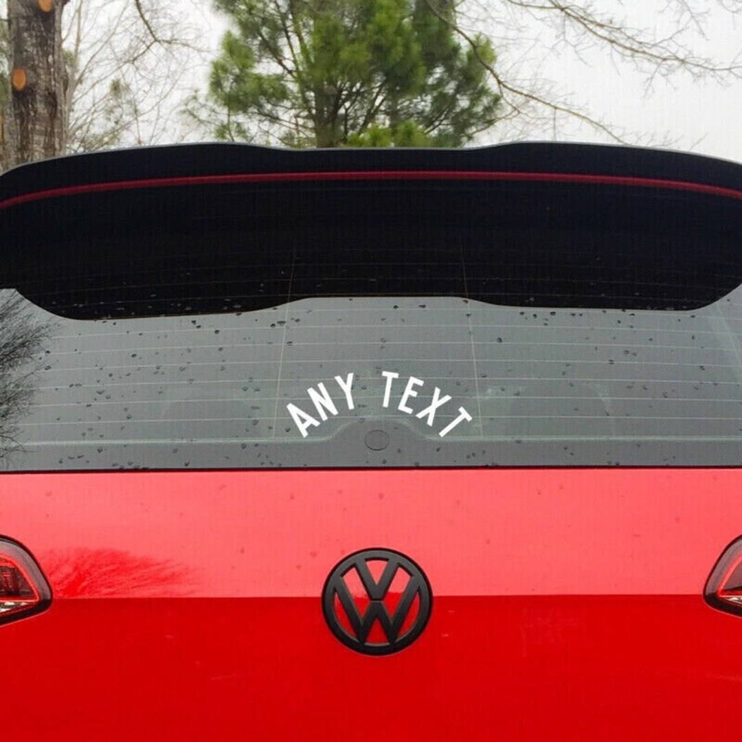 Custom Curved Text Arc Personalized Rear Window Wiper Decal Hatchback ...