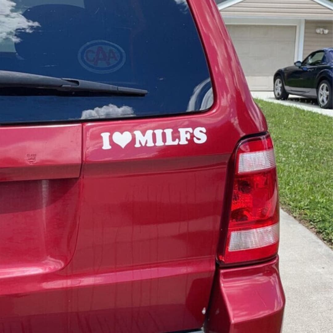 I Love Milfs Decal | I Heart Hot Moms Sticker | Funny Car Decal | I ...