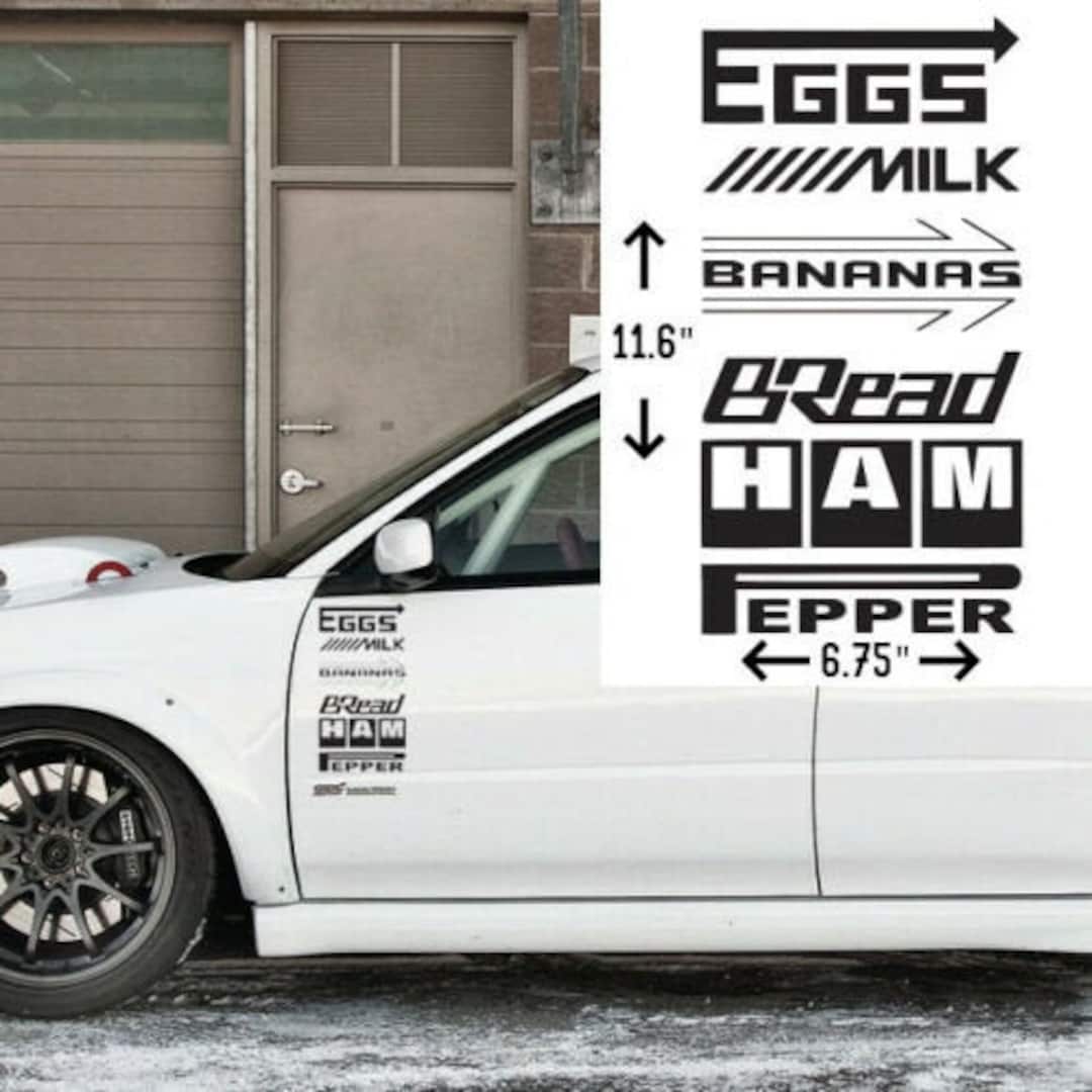 Grocery List Sponsor Decal Pack Door Stickers Milk Eggs Bread Ham ...