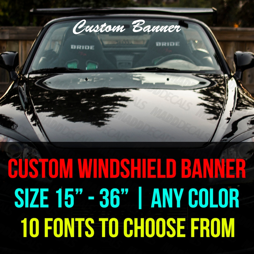 Custom Windshield Banner Decal Vinyl Die Cut Sticker for Front Window ...