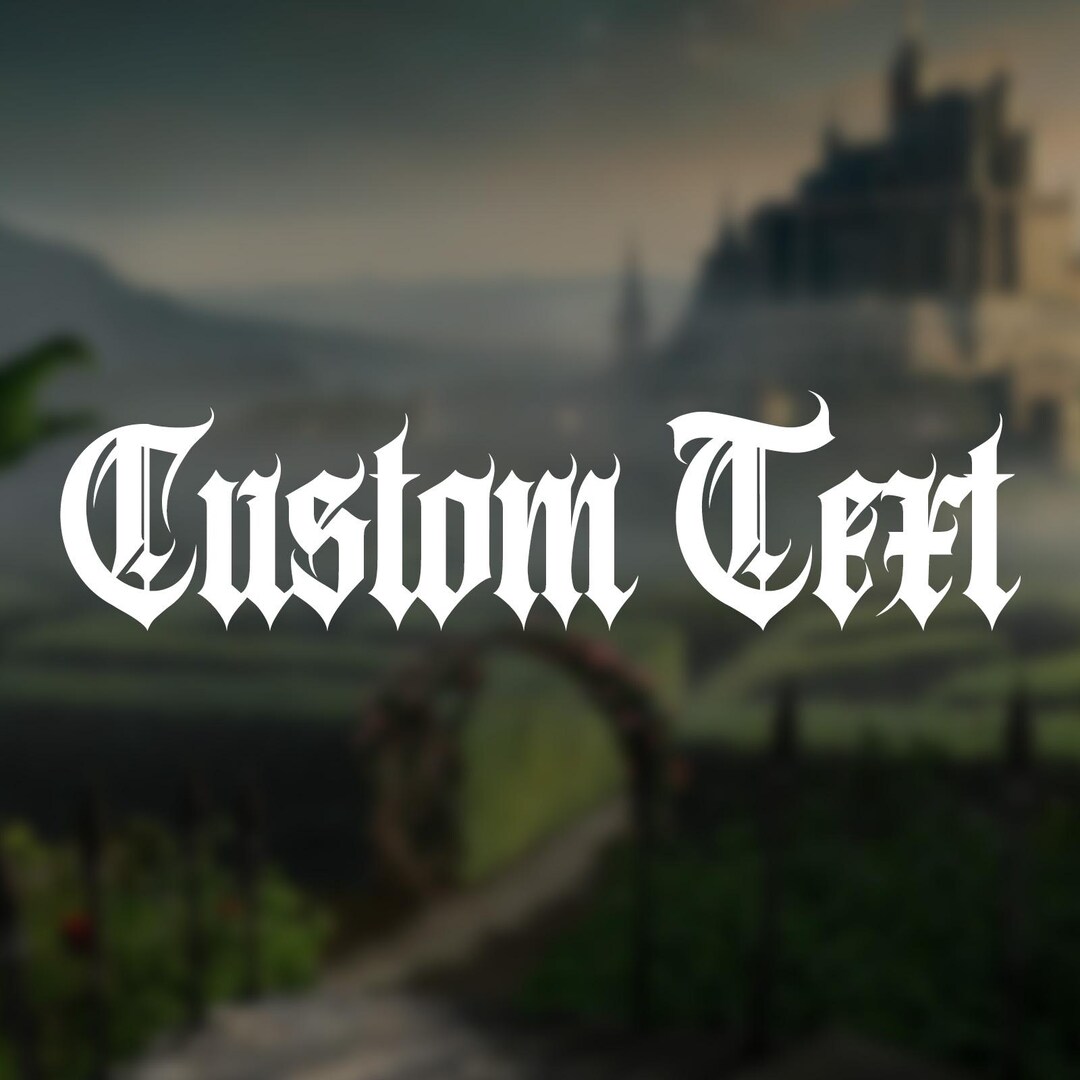 Gothic Font Custom Text Decal Sticker Custom Name Vinyl Die Cut Tattoo ...