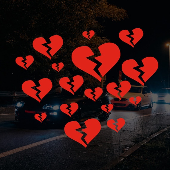 Broken Hearts Decal Set Sticker Pack Die Cut Vinyl 17 - Etsy Australia