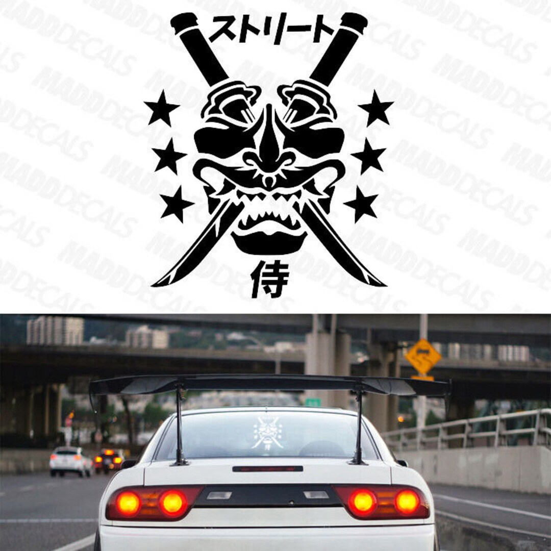 Street Samurai JDM Hannya Oni Mask Japanese Mask Car Window Decal ...