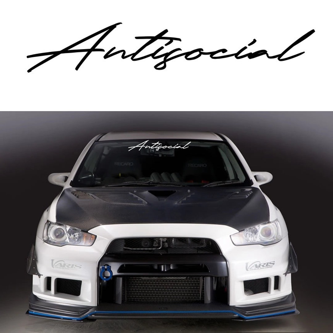Antisocial Decal Sticker: Windshield Banner for Car or Truck - Etsy
