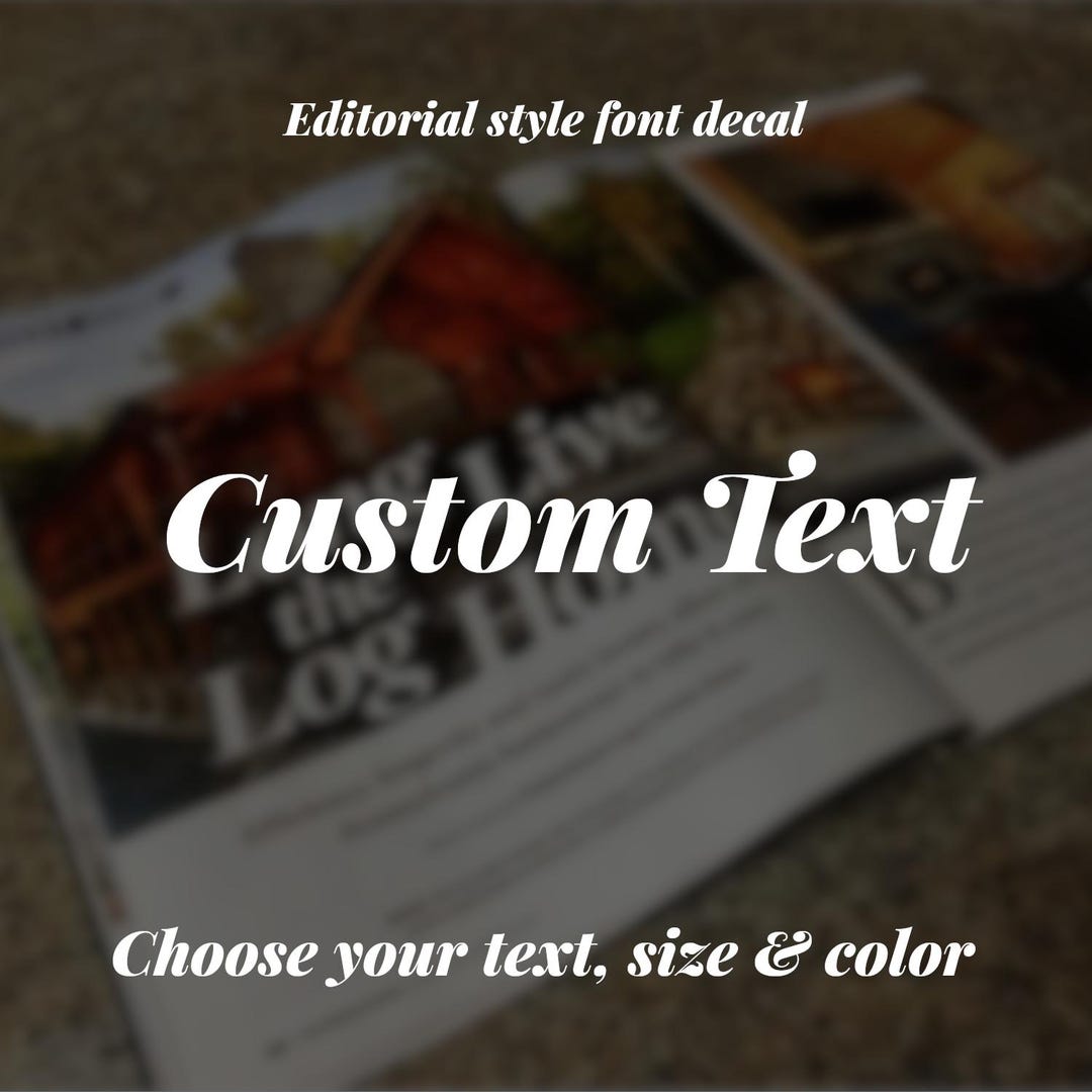 Italic Editorial Stlye Custom Text Decal Sticker Vinyl Die Cut Magazine ...