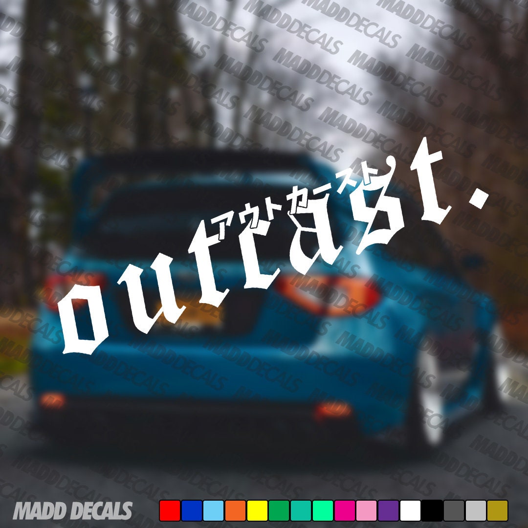 Outcast Decal Banner Windshield Window Sticker JDM Japan Inspired ...