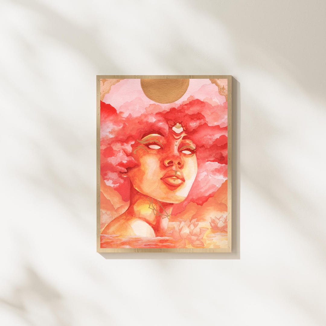 Vishuddha Chakra Art Prints, Black Woman Artwork, Third Eye Artwork ...