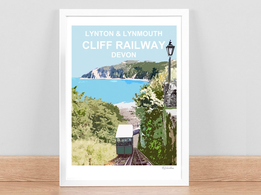 Lynton Lynmouth Devon Art Print, Travel Location Poster, Picture, Wall ...