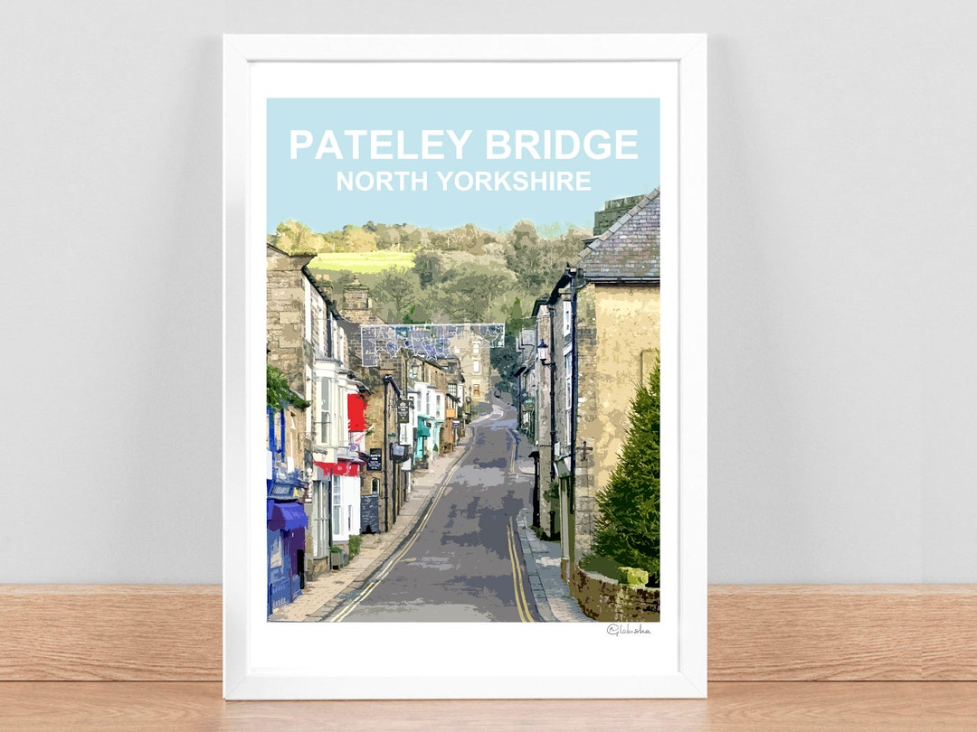 Pateley Bridge, Nidderdale North Yorkshire, Travel Poster, Art Print ...