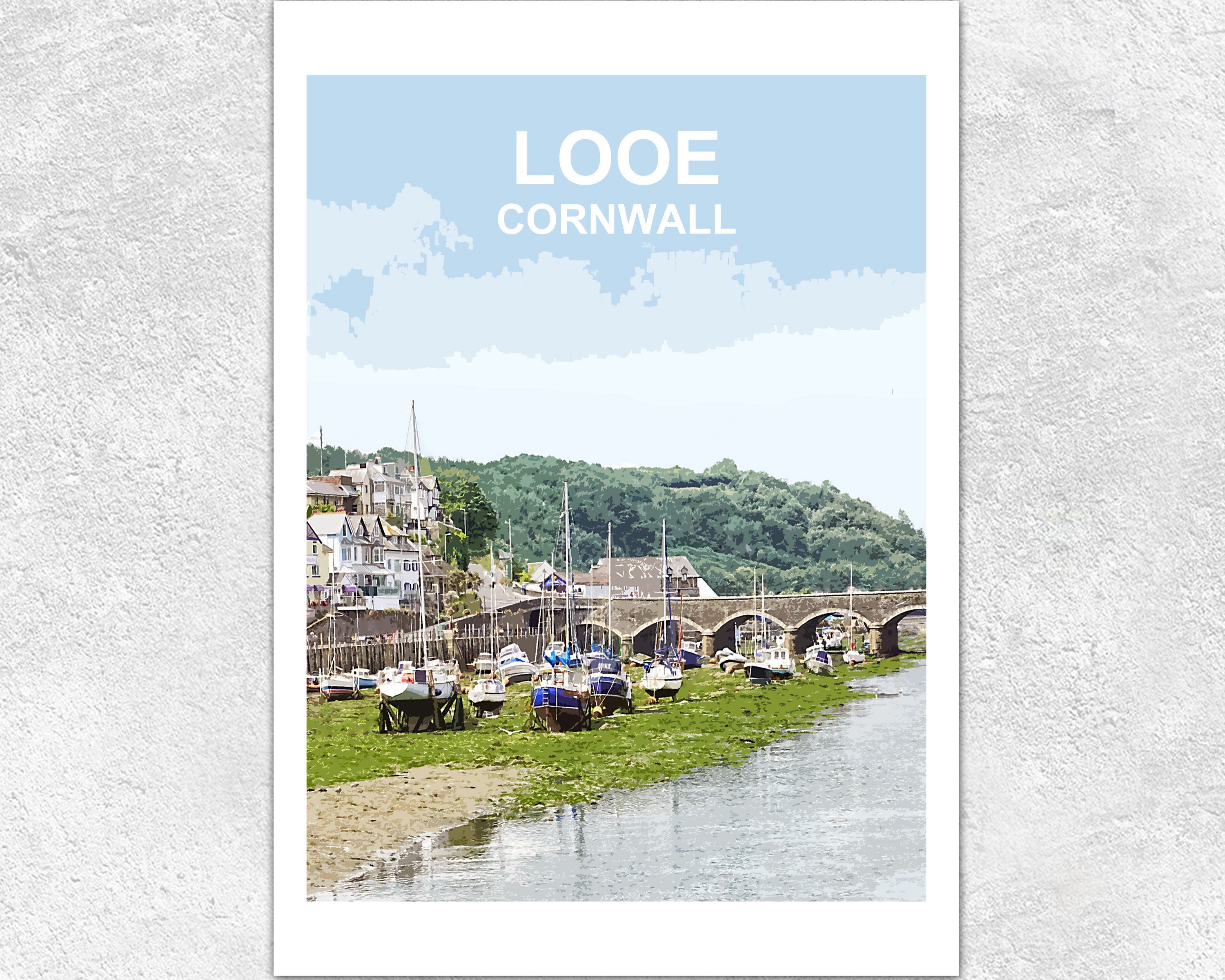 Looe Cornwall Print Travel Poster Picture Wall Art Home - Etsy