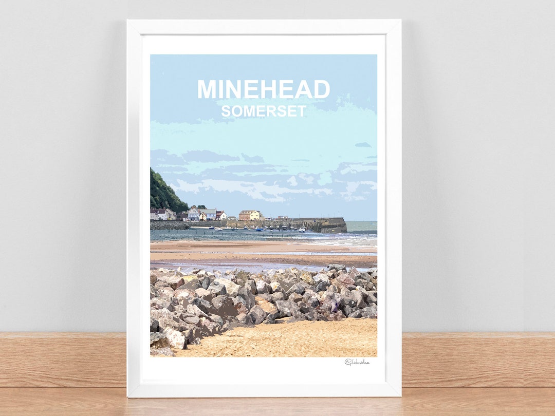 Minehead Somerset Print, Travel Location Poster, Picture, Wall Art ...