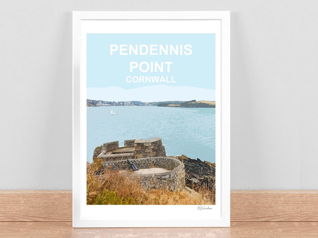 Pendennis Point, Falmouth Cornwall Art Print, Travel Poster, Picture ...