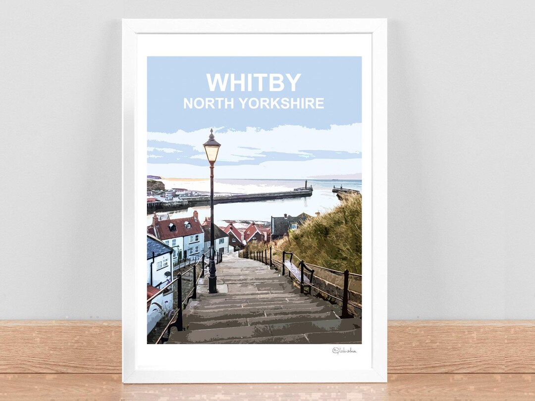 199 Steps, Whitby North Yorkshire Art Print, Travel Poster, Picture ...