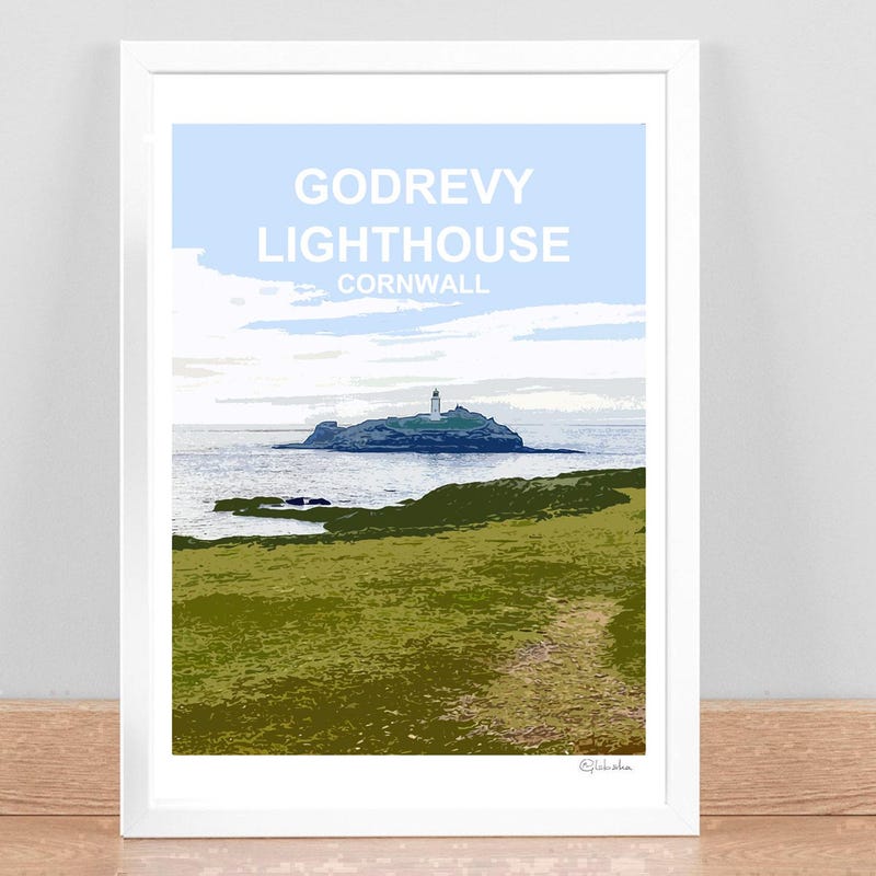 Godrevy Landscape Poster - Etsy UK