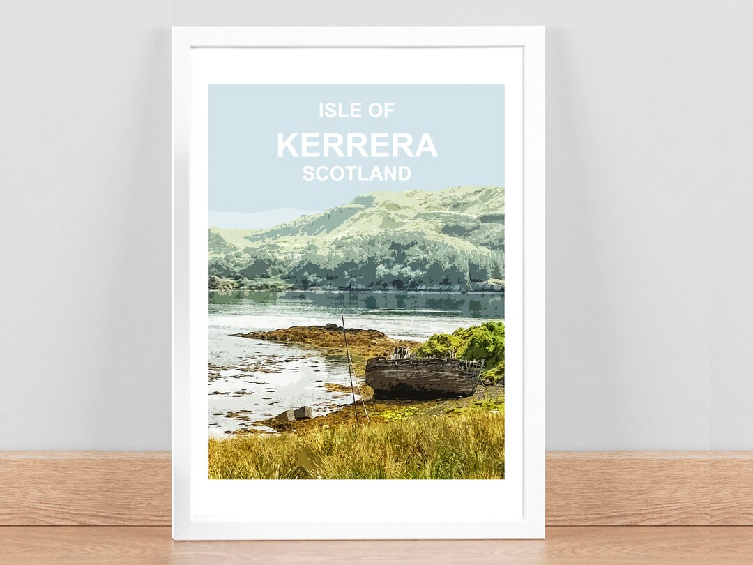 Isle of Kerrera Scotland Art Print Travel Poster Picture Wall Decor ...
