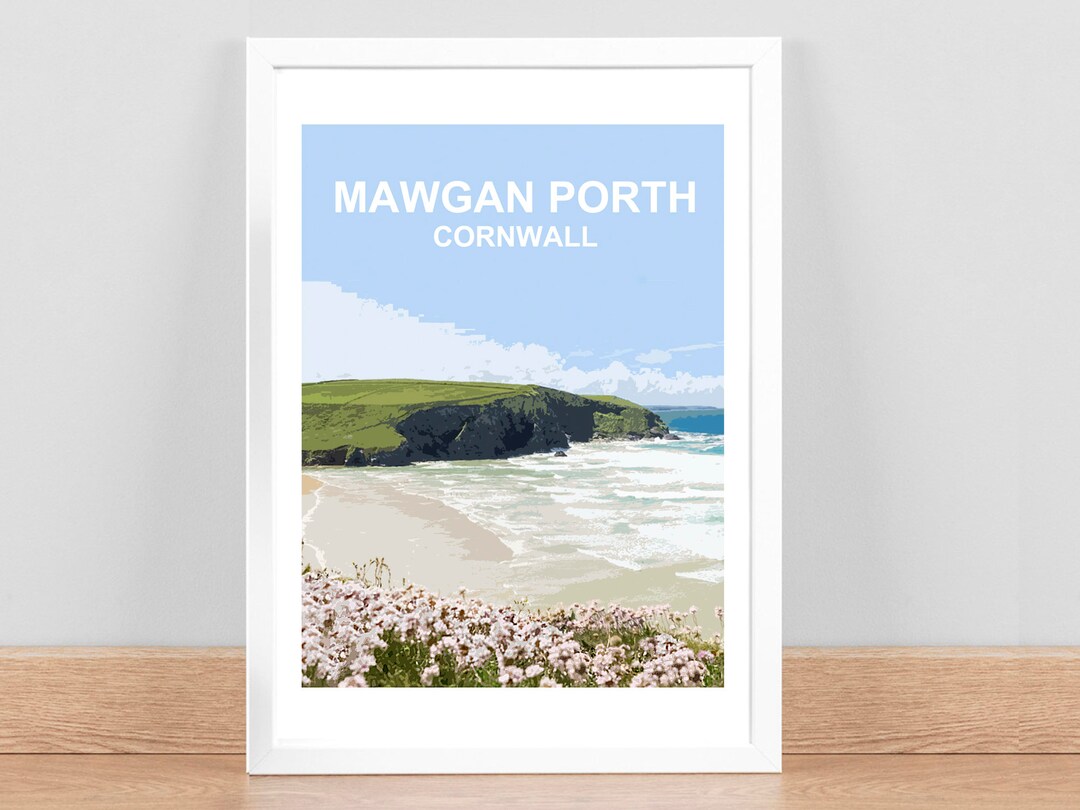 Mawgan Porth, Cornwall Hand Signed Art Print/travel Poster/picture/wall ...