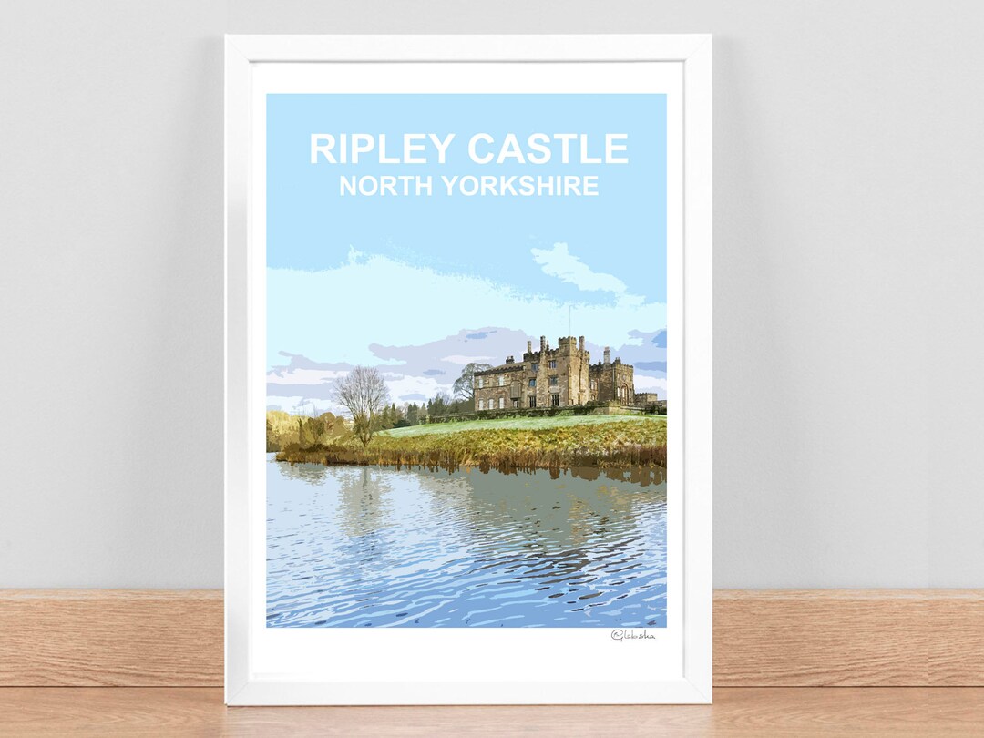Ripley, North Yorkshire, Travel Poster, Art Print, Picture, Home Wall ...