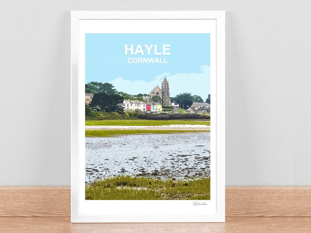 Hayle Cornwall Art Print Travel Poster, Picture, Home Wall Decor ...
