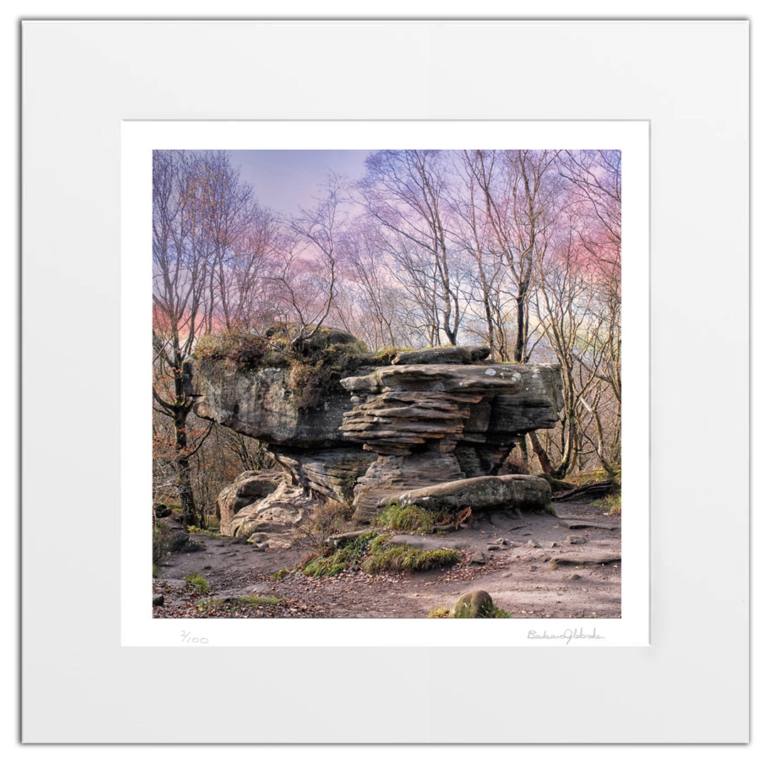 Brimham Rocks Sunset, North Yorkshire Art Print. Yorkshire Birthday ...