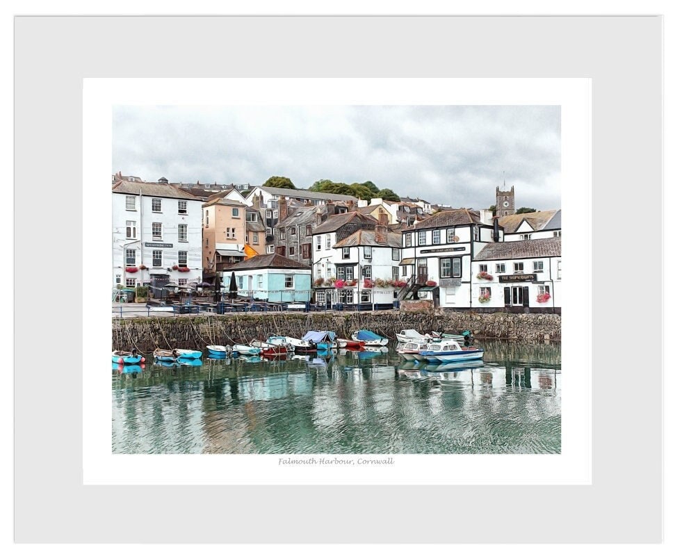 Falmouth Harbour Cornwall Art Print Picture Home Wall Art Decor Limited ...