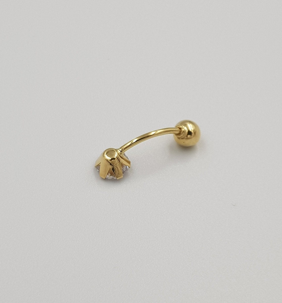 Rose Gold Belly Piercing, Navel Piercing, Piercing Ring. 585 Solid Gold ...
