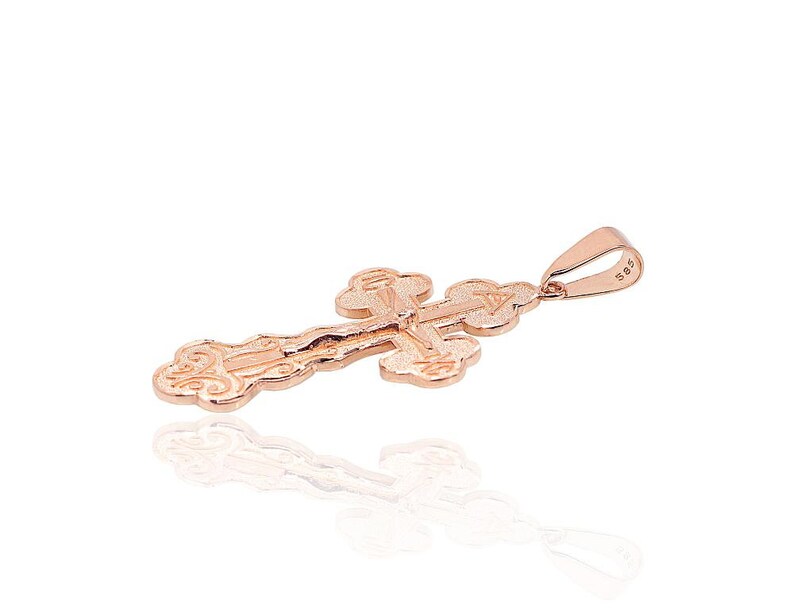Rose Gold Orthodox Cross , Cross Pendant, Charm. 14k Solid Gold Cross ...