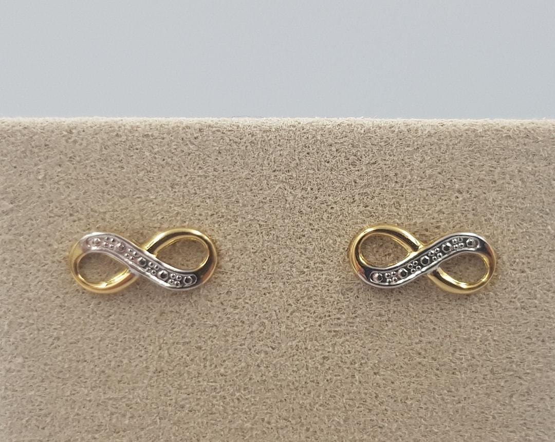 Gold Infinity Earrings Gold Infinity Earrings Studs Infinity Studs in Solid Yellow Gold 750 18ct ...
